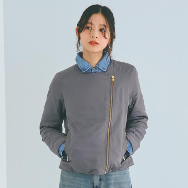 ノーカラー ライダース ダウンジャケット ジャケット ノーカラージャケット 102401