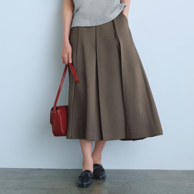 ツイード調 ボンディング タックスカート スカート フレアスカート ギャザースカート 104003