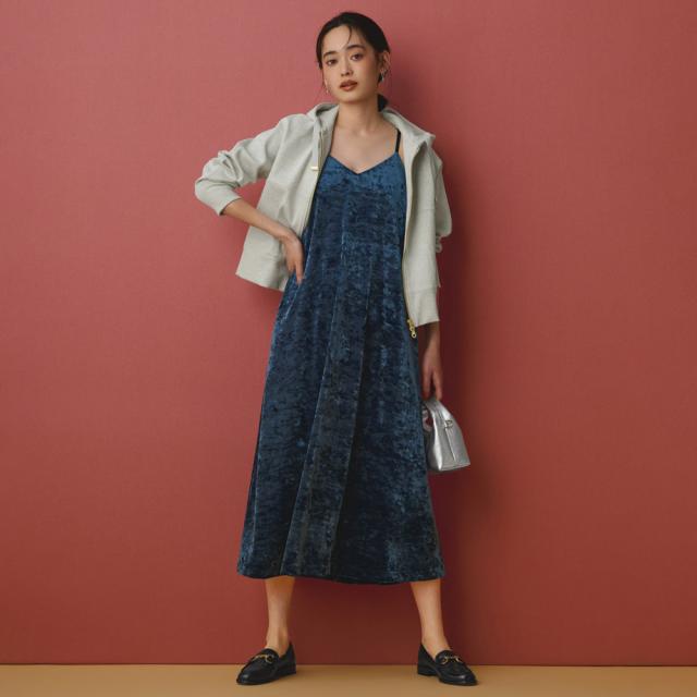 中空糸ベロア ワンピース ワンピース マキシワンピース ロングワンピース 100301