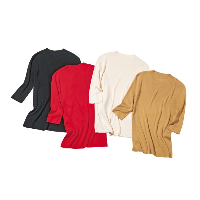 UVカット 洗える シルク100％ モックネック5分袖 プルオーバー UV 紫外線対策 UV対策ウェア 122102