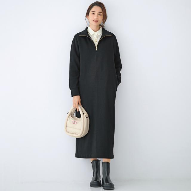 洗える 裏起毛シャギー ワンピース ワンピース ジャージーワンピース 135901