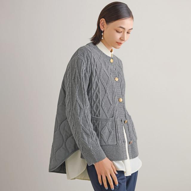 キルトドッキング ニットコーディガン ニット セーター ニットジャケット ニットコート 137501