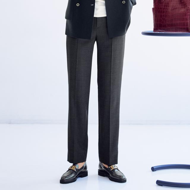ウール混 バーズアイ テーパードパンツ パンツ テーパードパンツ PC6228