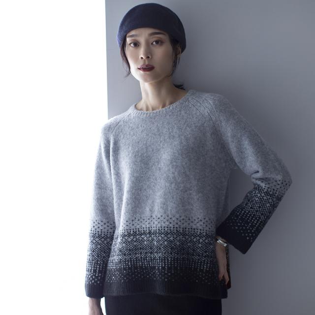 ジャカード編みAラインニットプルオーバー ニット セーター ニットセーター N60684