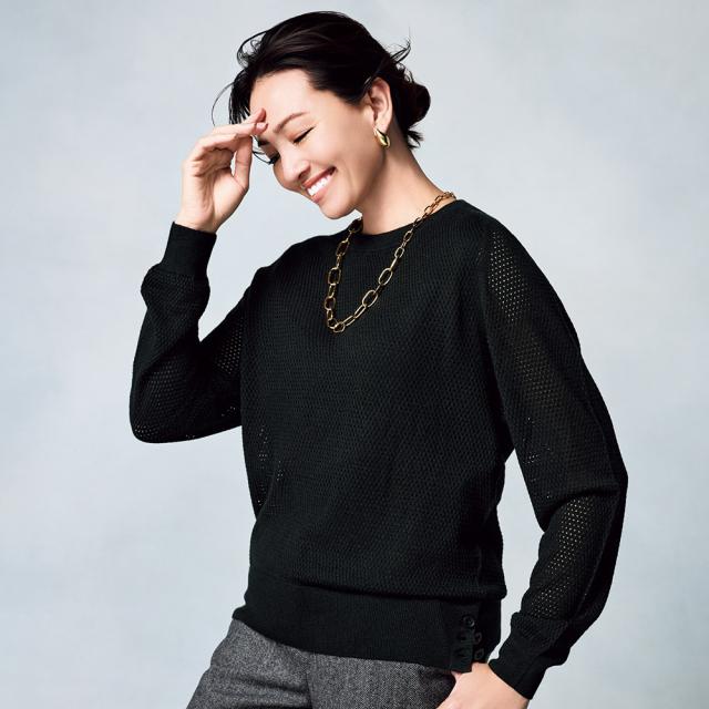 シルクカシミヤ メッシュ編み プルオーバー ニット セーター ニットセーター 109603