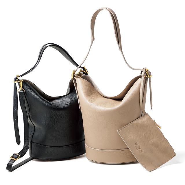 M Rose/エンメローズ 2WAY バケットバッグ（イタリア製） バッグ レザーバッグ 革バッグ 110406