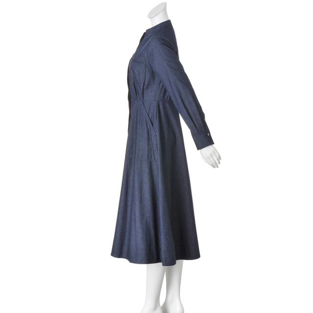 ソフトデニム シャツワンピース ワンピース マキシワンピース ロング