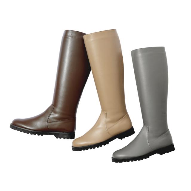 スムースレザー ロングブーツ（日本製） ブーツ ロングブーツ ミドルブーツ 122306