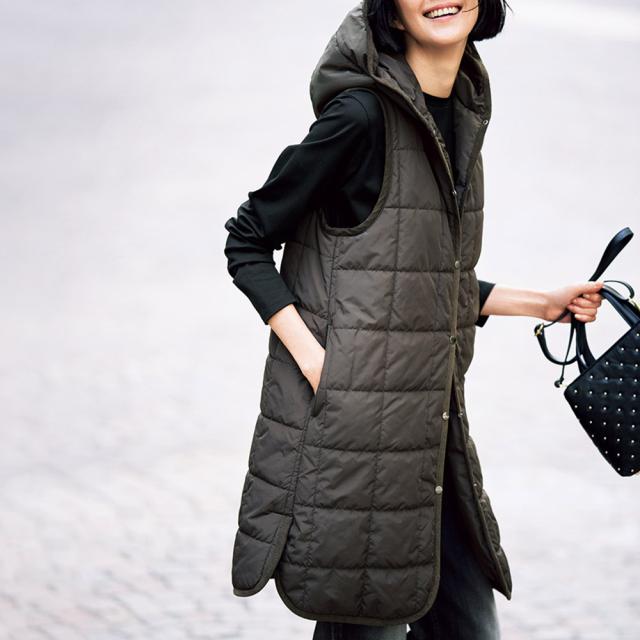 パイピングデザイン 中わた キルティング ロングジレ ファッション ジャケット PC5940