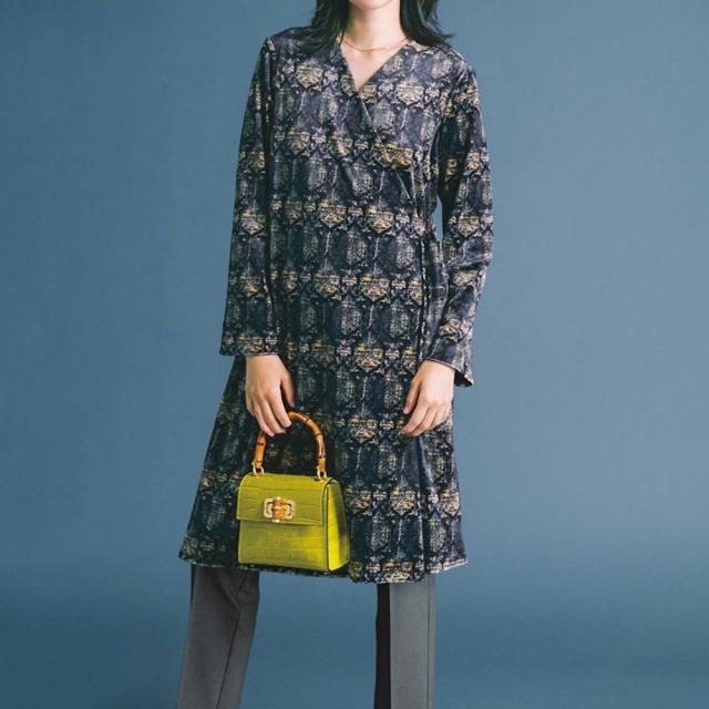 A＆G Love Curves/エーアンドジー プリント カシュクール ワンピース（イタリア製） ファッション ワンピース PC5951