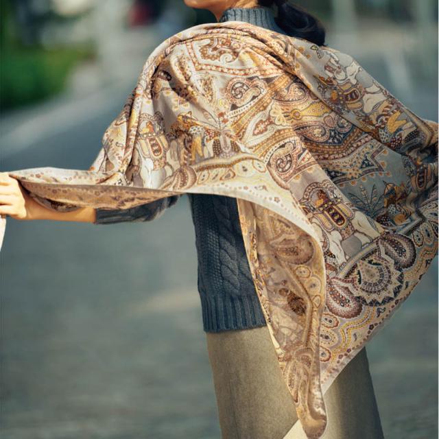 ビンダ社 カシミヤウールシルク スカーフ バッグ 靴 アクセサリー ストール スカーフ マフラー PC5969