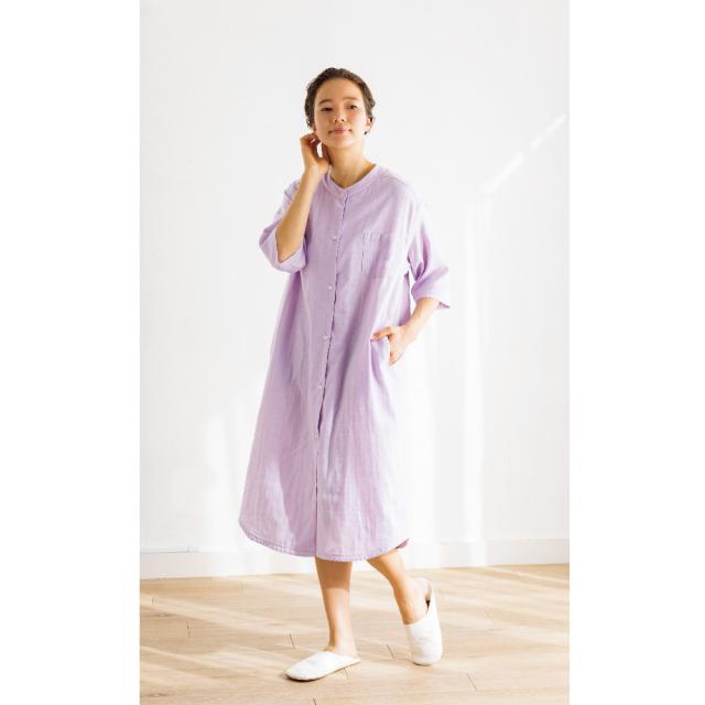手放せないリラックス感 綿100％和ざらし二重ガーゼパジャマワンピース レディース 夏用 561080