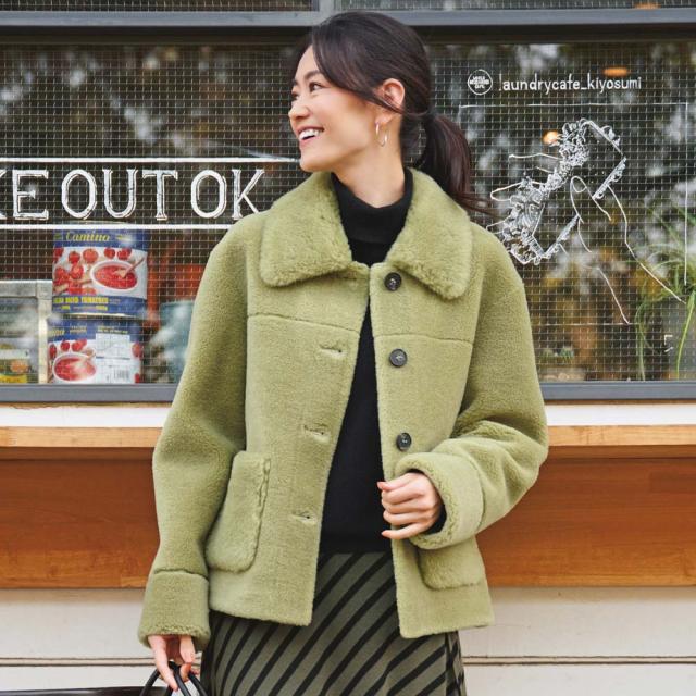 ウールファー フェイクムートン ジャケット ジャケット ライダース レザージャケット A31701