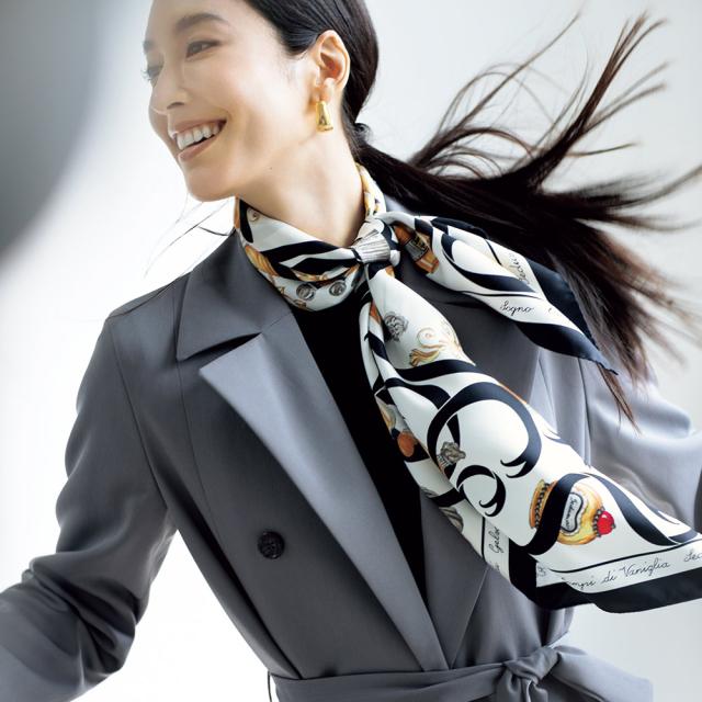 ビンダ社 パフューム柄プリント シルク スカーフ ストール スカーフ マフラー 106902