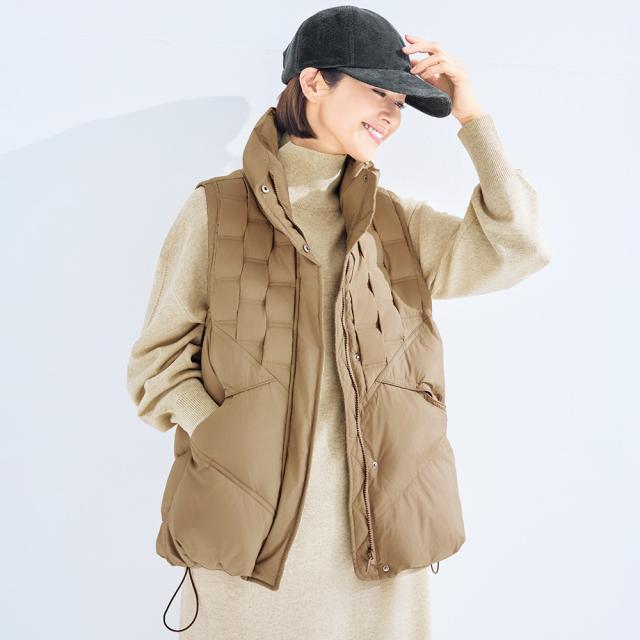 ステッチコンビ 中わた キルトベスト ジャケット ベスト ジレ 111701