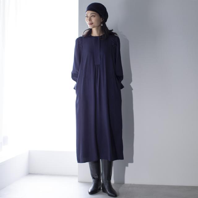 ウエストリボンギャザー切り替えワンピース ワンピース マキシワンピース ロングワンピース N60670