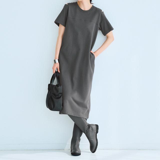 ミニ裏毛 オープンショルダー ワンピース ファッション ワンピース PC5623