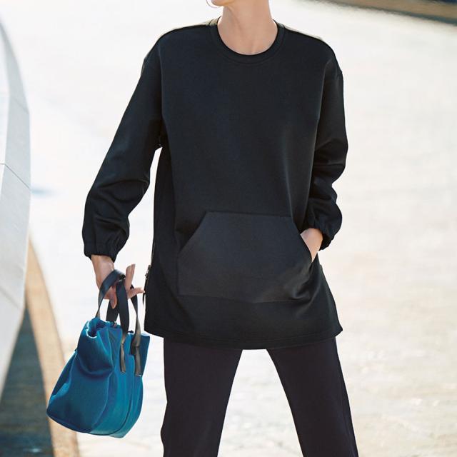 ジップデザイン ダンボールジャージー プルオーバー ファッション シャツ ブラウス PC5628