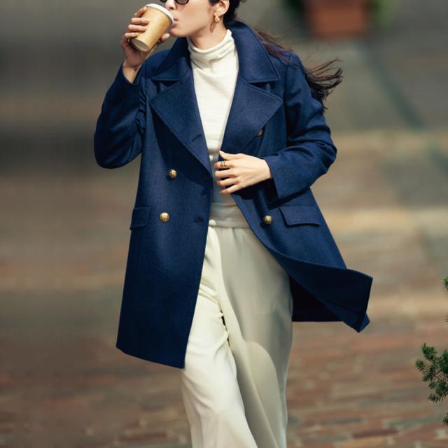 PIACENZA/ピアツェンツァ カシミヤ ヘリンボーン Pコート ファッション コート PC5805