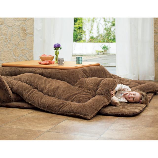 ≪【正方形・小】185×185cm≫ もこふわマイクロファイバーのシープ調ふっくらこたつシリーズ こたつ掛け布団 こたつ こたつ布団 611106