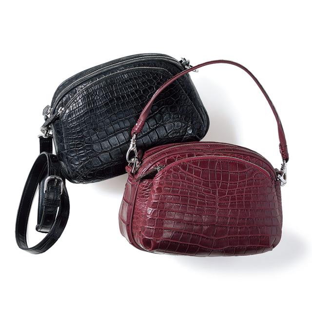 Laquju/ラクジュ クロコダイル 2WAY バッグ バッグ レザーバッグ 革バッグ 128005