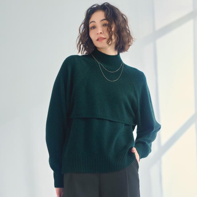 ミックスヤーン プルオーバー＆ベスト 2点セット ニット セーター ニットアンサンブル ツインニット 133701