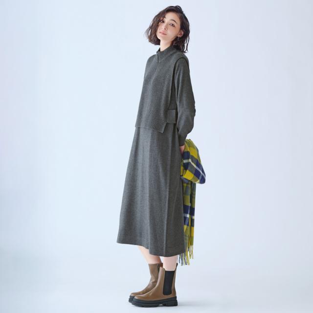 ニットワンピース＆ベスト 2点セット ニット セーター ニットベスト 134401