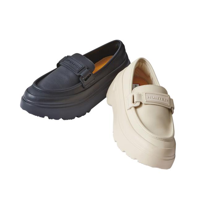 HUNTER/ハンター プラットフォーム レザー ローファー パンプス サンダル ローファー ドライビングシューズ スリッポン 134703