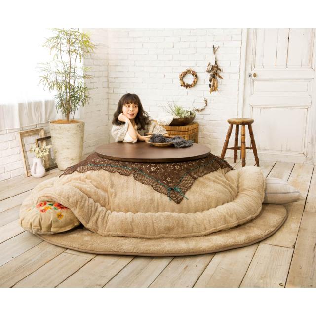 ≪【円形】丸型・径200cm≫ もこふわマイクロファイバーのシープ調ふっくらこたつシリーズ こたつ敷き布団 こたつ こたつ敷布団 611119