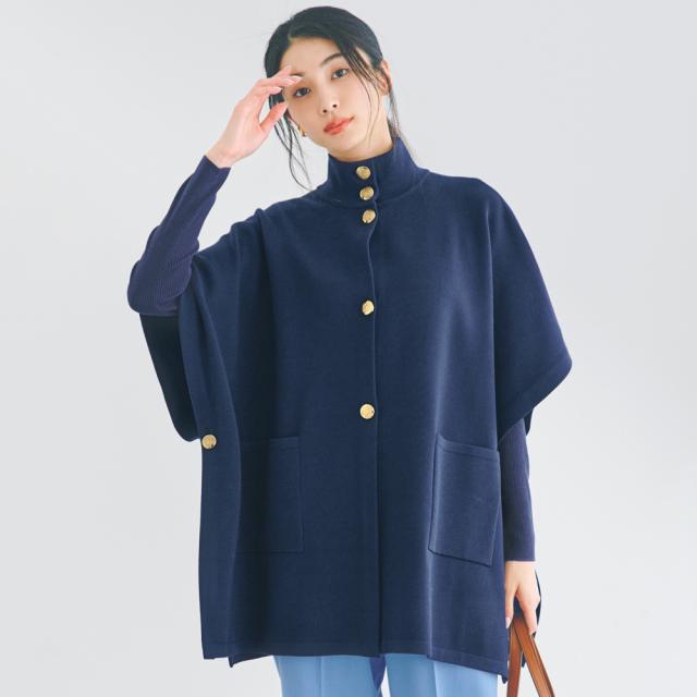 洗える 多機能ニット デザインポンチョ UV 紫外線対策 UV対策ウェア 122401