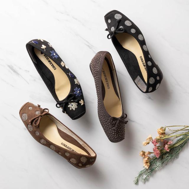 クロールバリエ スクエアトゥバレエシューズ スニーカー コンフォートシューズ 611801