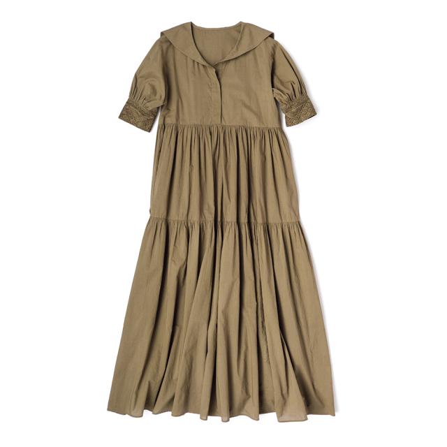 インド製 刺しゅう入り セーラーカラー ワンピース ファッション ワンピース PC5402 インド製 刺しゅう入り セーラーカラー ワンピース ファッション