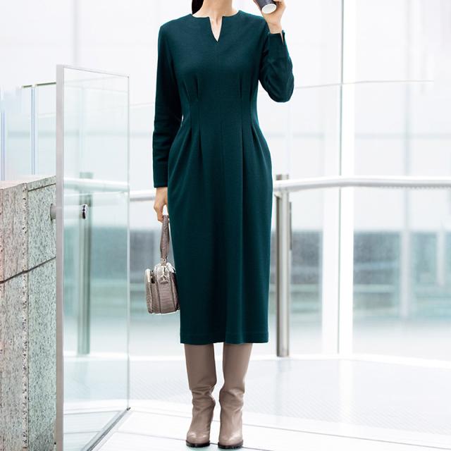 圧縮ウール ジャージー ワンピース ファッション ワンピース PC5561