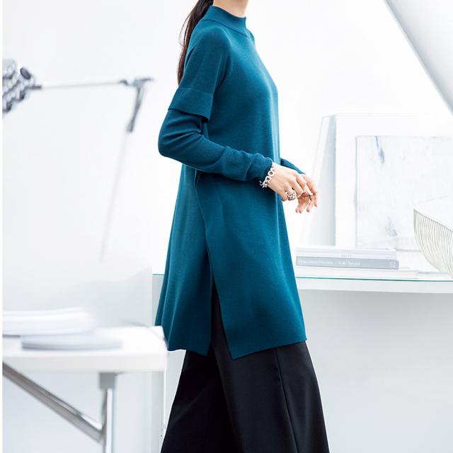 レイヤード風 スクエアフォルム チュニック ファッション Tシャツ カットソー PC5562