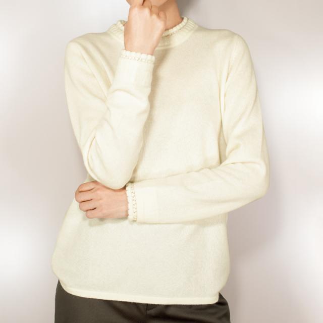 カシミヤ 透かし模様編み使い プルオーバー ファッション ニット セーター PC5577