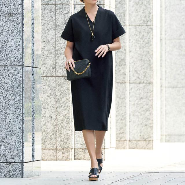 コットンダブルクロス コクーンワンピース ファッション ワンピース PC5597