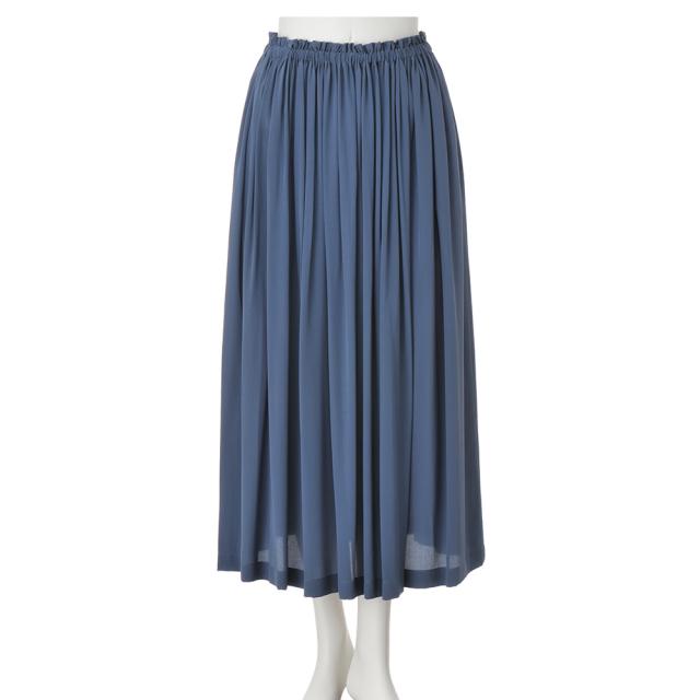 シルクデシン ギャザーロングスカート ファッション スカート PC5599
