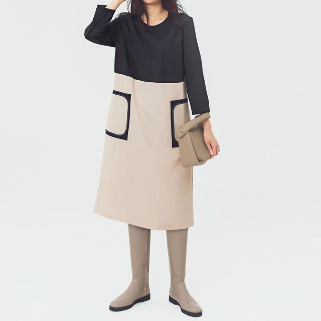 SLASH/スラッシュ バイカラー ワンピース（イタリア製） ファッション ワンピース PC5498