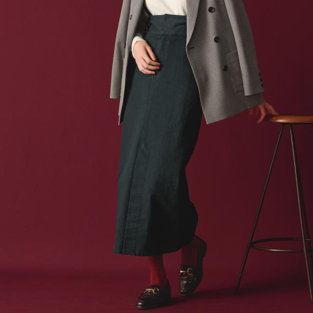 ストレッチデニム サスペンダー付きスカート サステナブル 118903