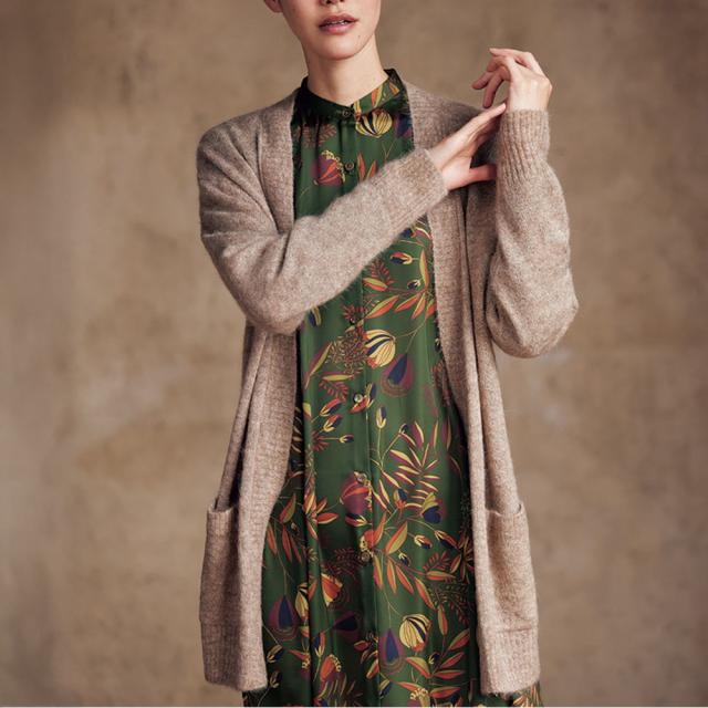 イタリア糸 アルパカ混 ロングカーディガン ファッション ニット セーター PC5992