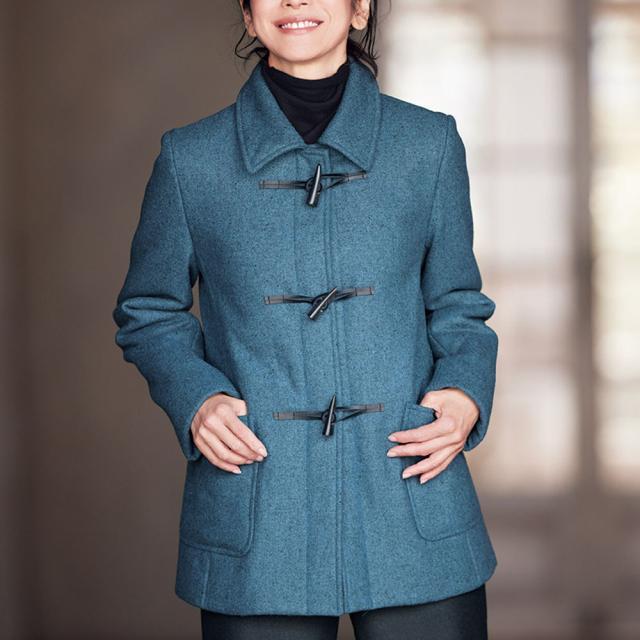 中わた入りメランジツイード ダッフルジャケット ファッション ジャケット PC5997