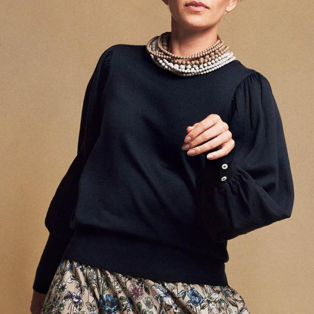 ボリューム袖 ウールニット プルオーバー ファッション ニット セーター PC6042