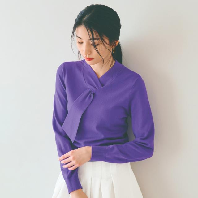 洗える 多機能ニット サッシュボウタイ プルオーバー 機能性ウェア 雑貨 インナー 121501