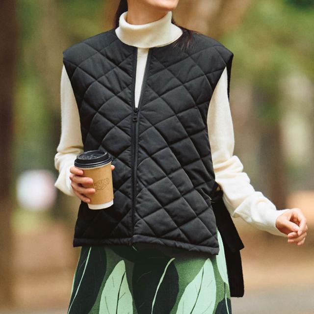 ニット使い 中わた入り キルトベスト ファッション ジャケット PC5874