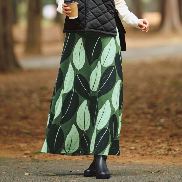 フランス素材 リーフ柄 スカート ファッション スカート PC5875