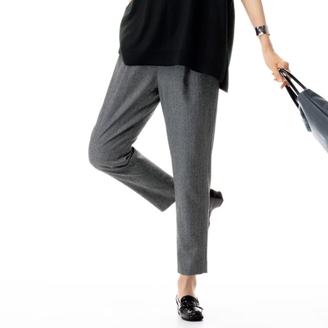 ウールサキソニー プルオンタックパンツ≪股下丈65cm≫ ファッション パンツ PC5880