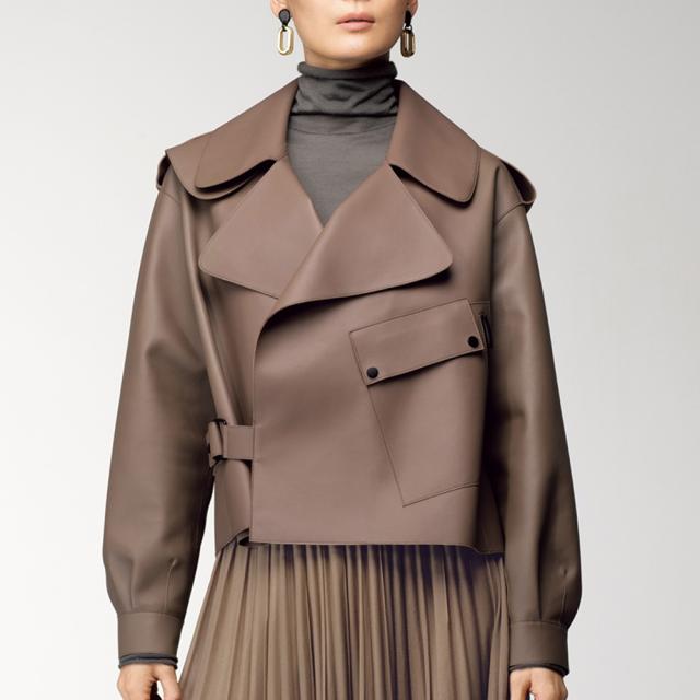 イタリアンラムレザー トレンチ風ジャケット ファッション ジャケット PC5923