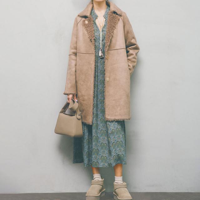 リバーシブル フェイクムートン コート ファッション コート PC5492