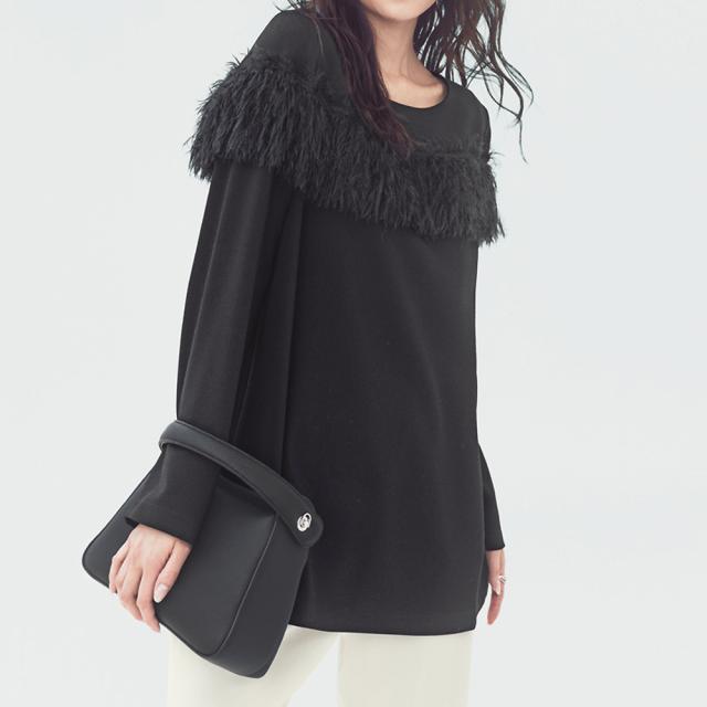 SeT UP/セットアップ フェザー調フリンジ デザインブラウス（イタリア製） ファッション シャツ ブラウス PC5501