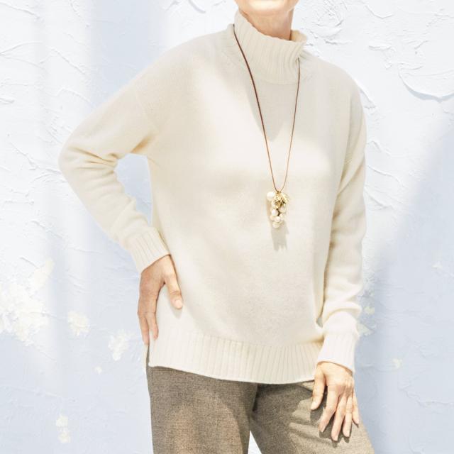 モンゴル ヌーヴォーカシミヤ ハイネック プルオーバー ファッション ニット セーター PC5818